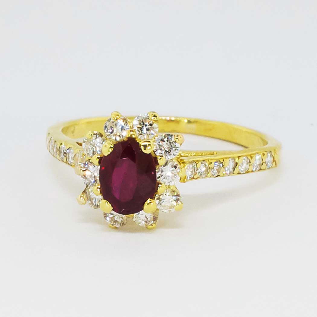 Timeless 1.15ct t.w. Estate Ruby & Diamond Princess Diana Ring 18k ...