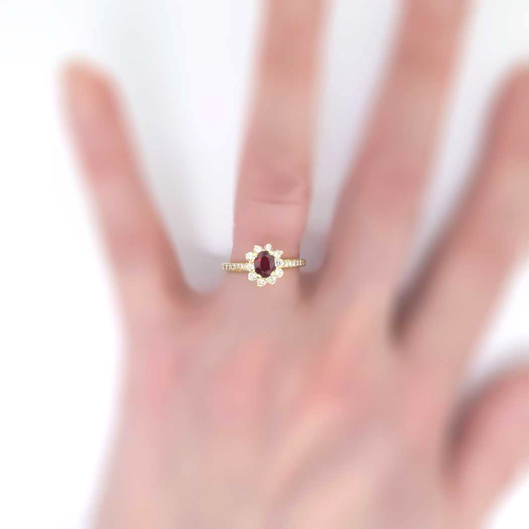 Timeless 1.15ct t.w. Estate Ruby & Diamond Princess Diana Ring 18k ...