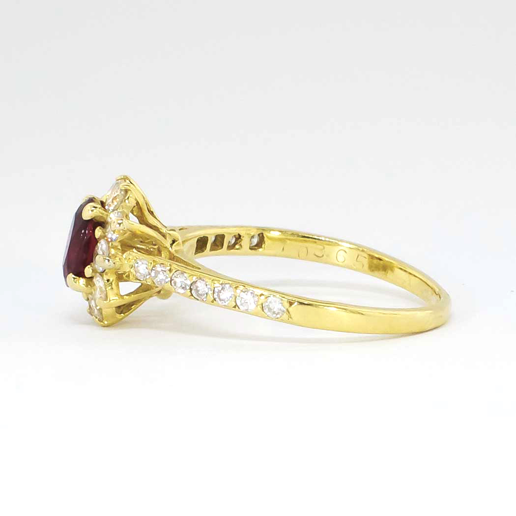 Timeless 1.15ct t.w. Estate Ruby & Diamond Princess Diana Ring 18k ...