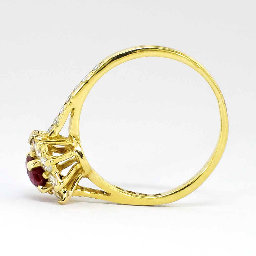 Timeless 1.15ct t.w. Estate Ruby & Diamond Princess Diana Ring 18k ...