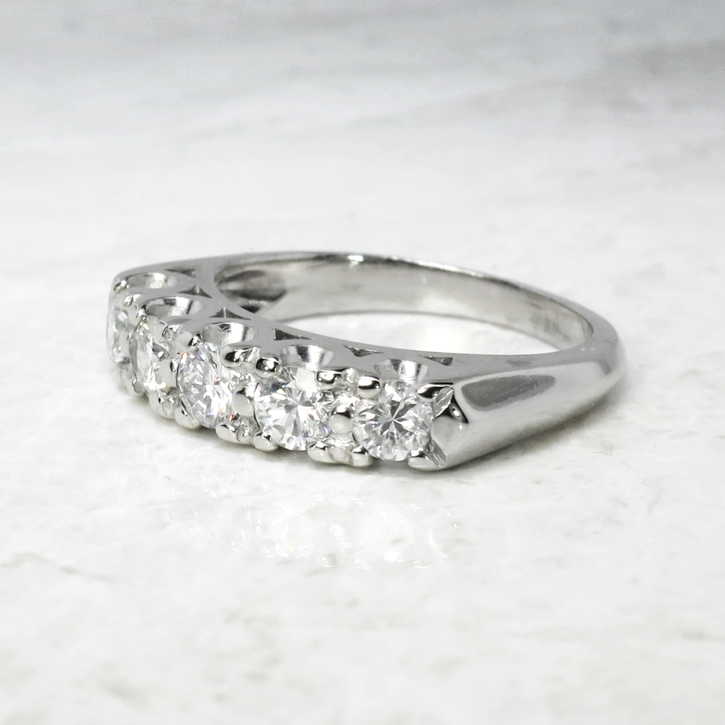 Vintage 1950 s 90ct T w Diamond Wedding Stacking Band Ring 14k Vintage 1950 s 90ct T w Diamond Wedding Stacking Band Ring 14k