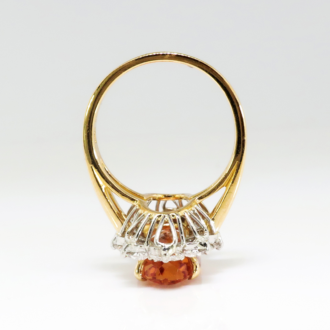 Estate Oscar Heyman Imperial Precious Peach Topaz & Oval Diamond Halo ... Estate Oscar Heyman Imperial Precious Peach Topaz & Oval Diamond Halo ...