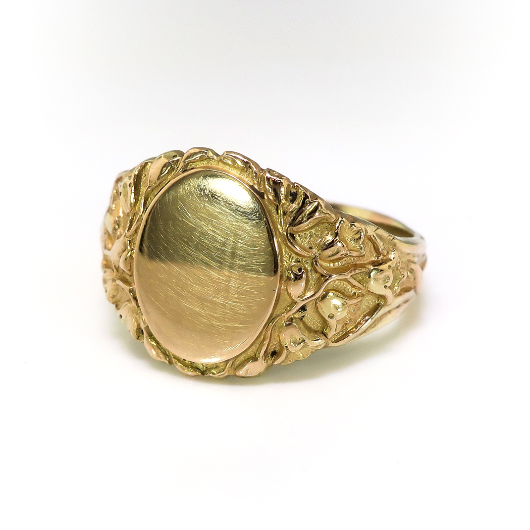 Antique Gold Signet Ring Victorian 1890's Monogram Ring Lily Of The ...