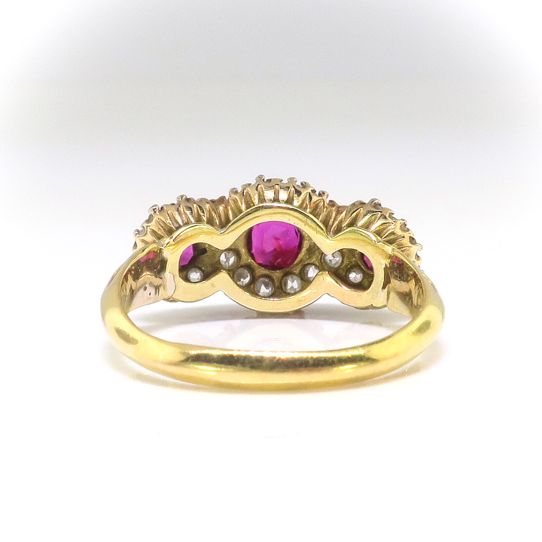 Antique Ruby Diamond Ring Vintage Edwardian 1920's 1.10ct t.w. Three ...