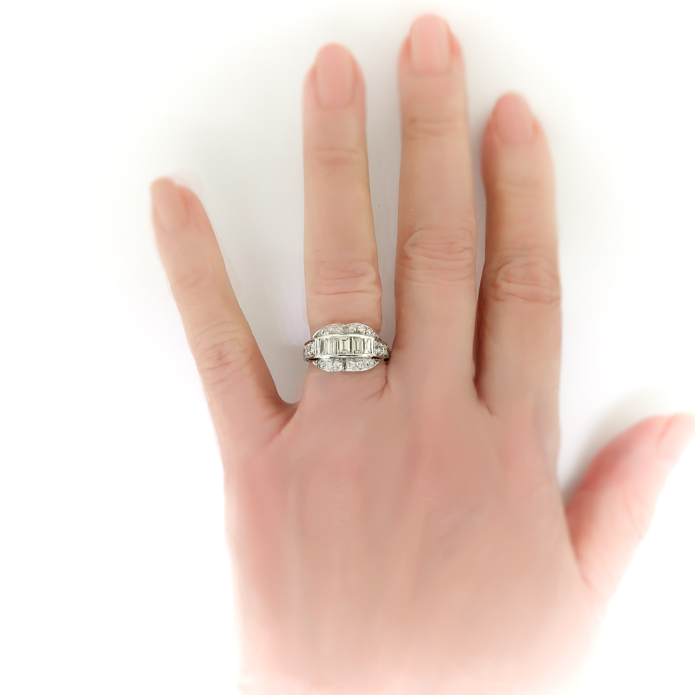 Art Deco 1.33ct. Diamond Anniversary Cocktail Ring Platinum | Antique ...
